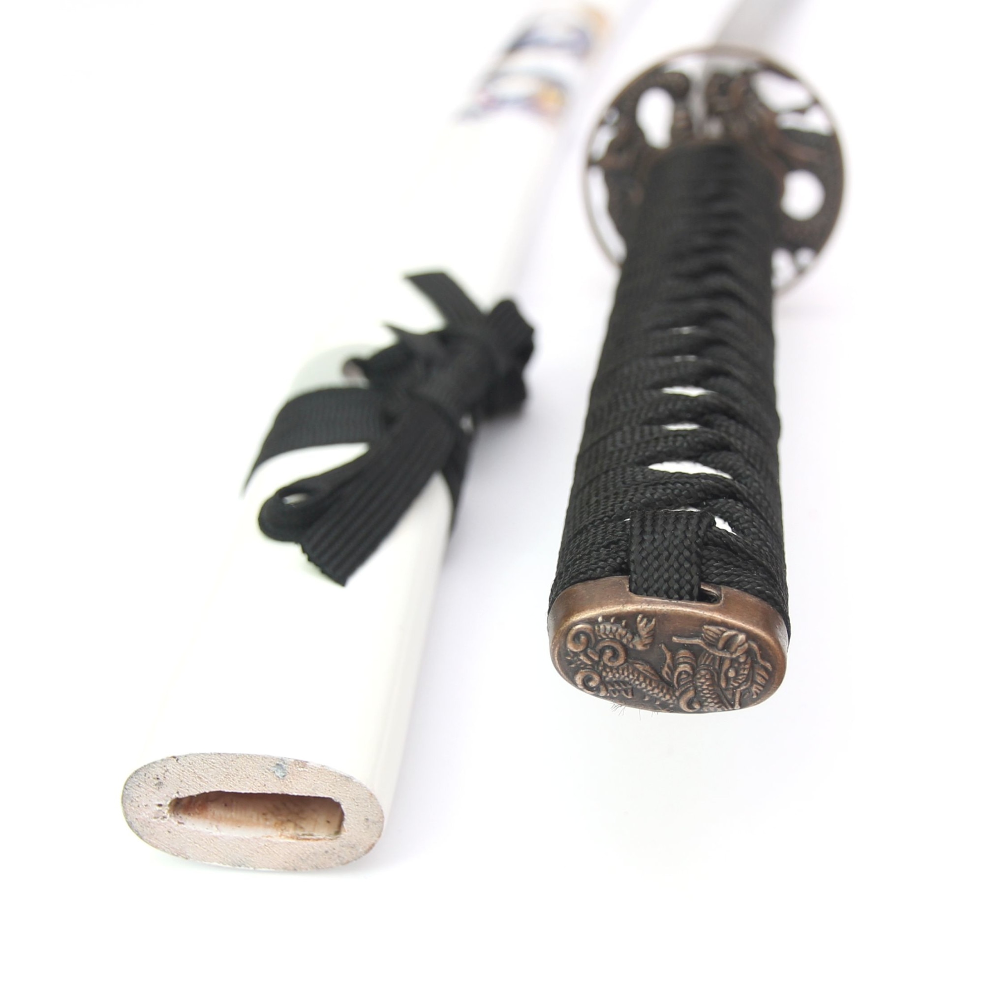 Sabie Katana Samurai, Otel carbon, Stativ Decor, Teaca, Lungime 97cm ...