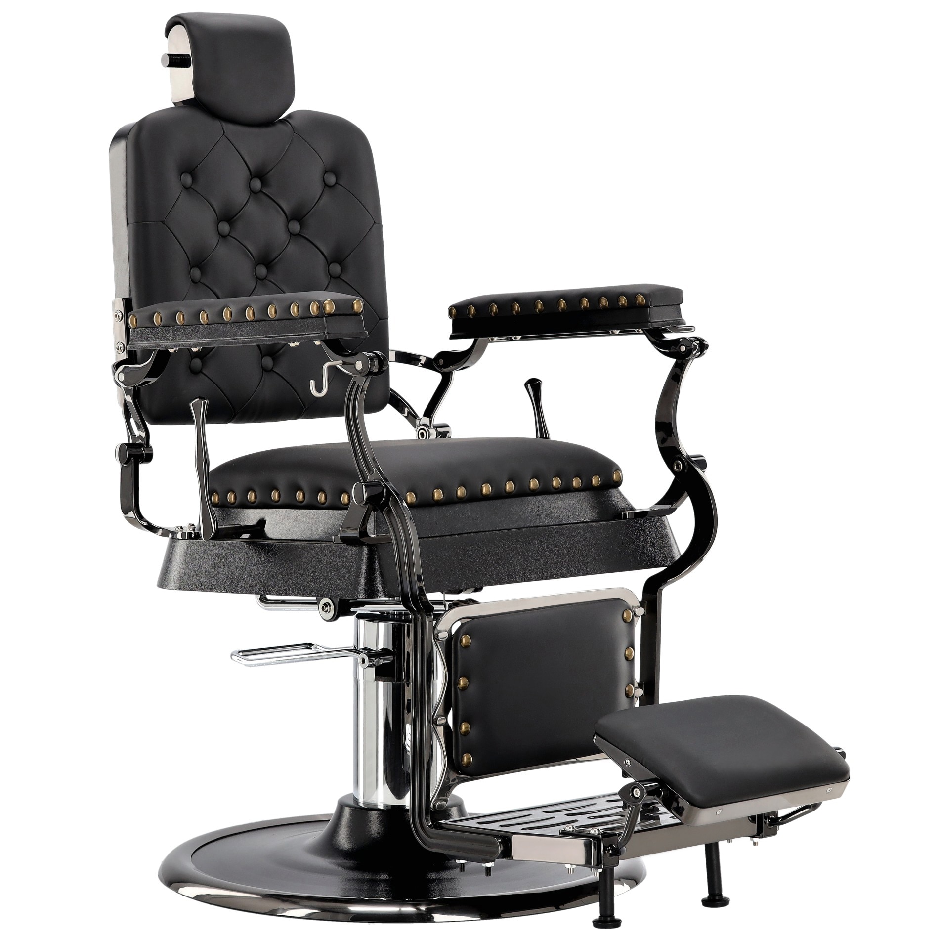 Scaun de frizerie, Barber King, Leonardo, Negru, Hidraulic, Si ...