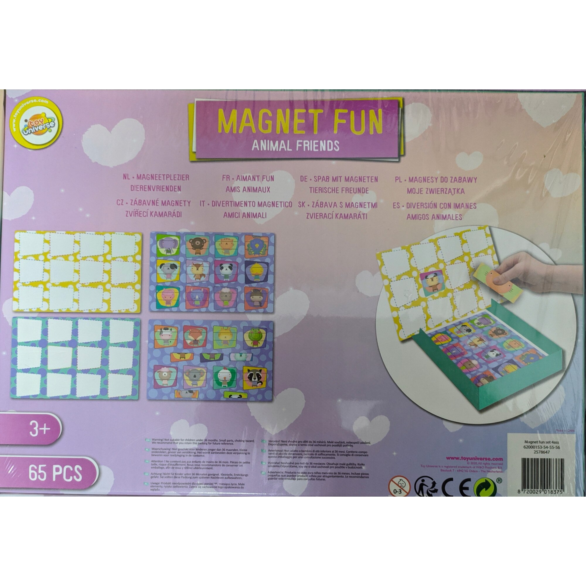 Joc magnetic pentru copii, Toy Universe, Plastic, Multicolor, 65 piese ...