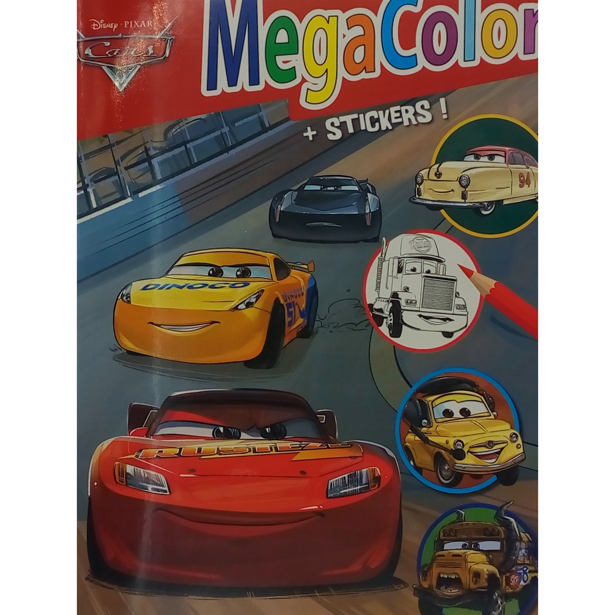 Carte de colorat Cars, Disney Pixar, 25 stickere, Hartie, Multicolor ...