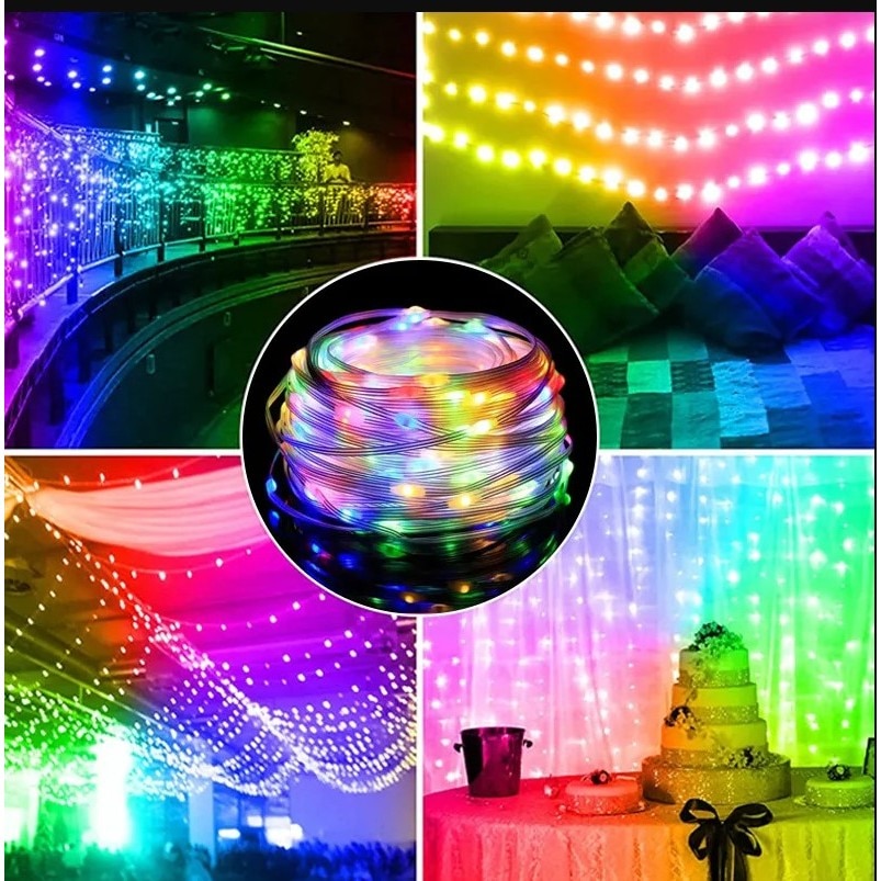 Instalatie de Craciun liniara, cu 100 micro LED-uri, 10 m, 220V ...