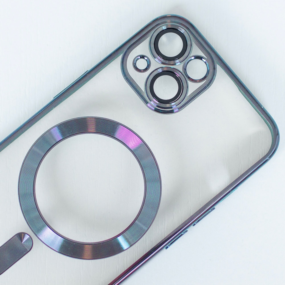 Husa tip MagSafe compatibila cu Apple iPhone 15, Snap-On Electroplate ...