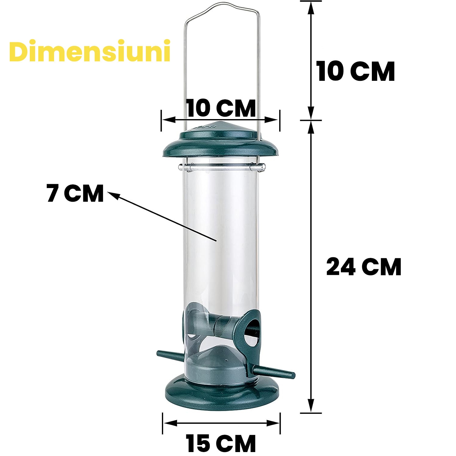 Hranitor exterior pentru pasari, rezistent la vant si ploaie, din metal ...