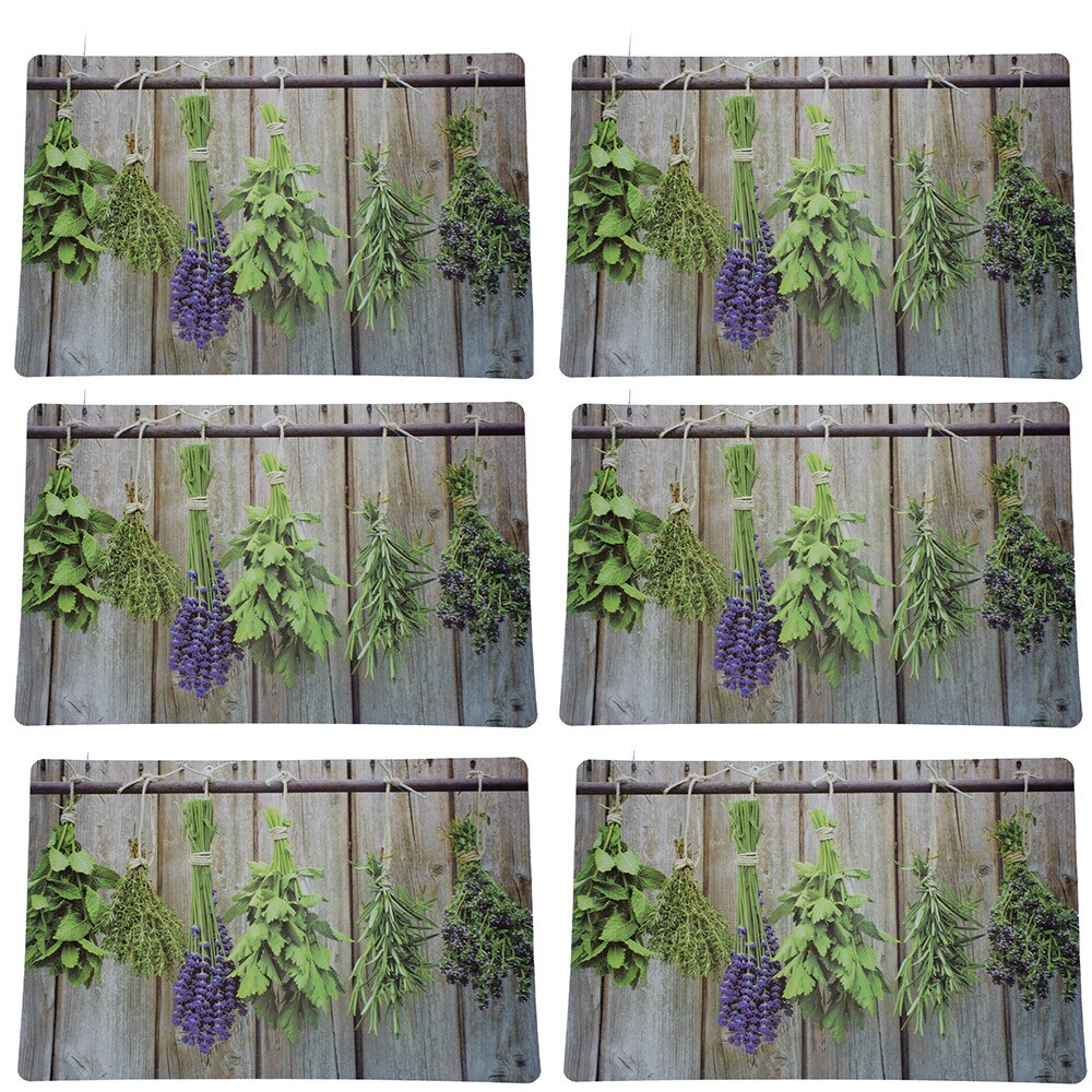 Set suport farfurie pentru servirea mesei, model Pufo Plants, 6 bucati ...