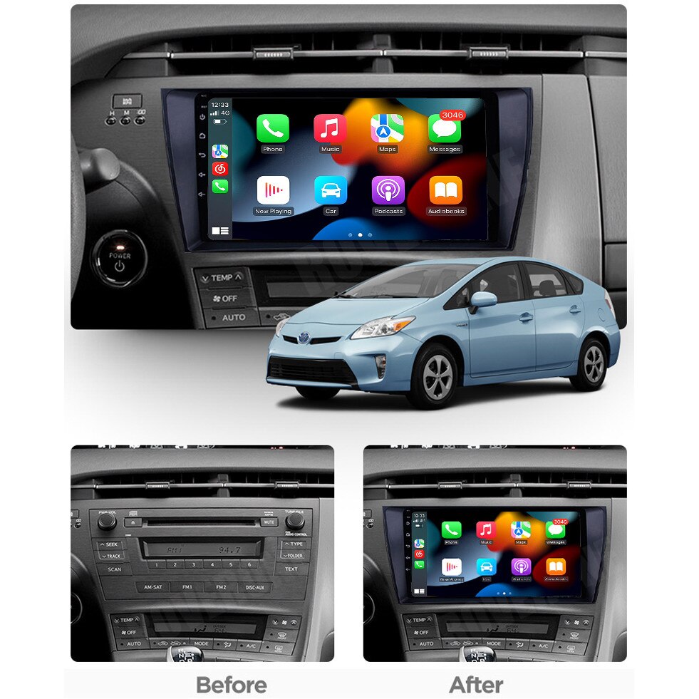 Navigatie GPS pentru Toyota Prius 2009-2013 CarPlay Android Auto Stereo ...