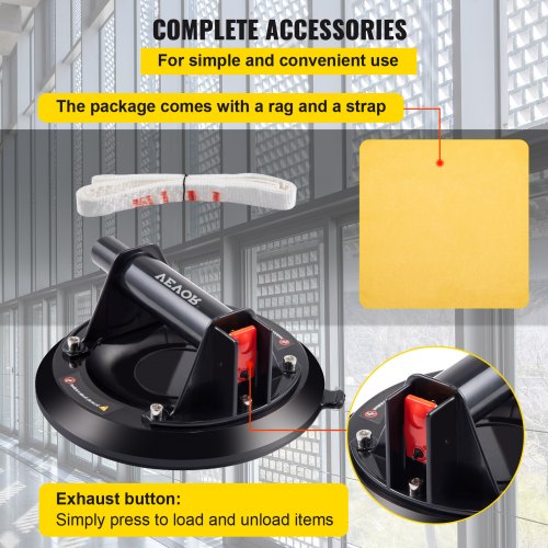 Ventuza cu vacuum pentru sticla, diametru de 22.86 cm - eMAG.ro