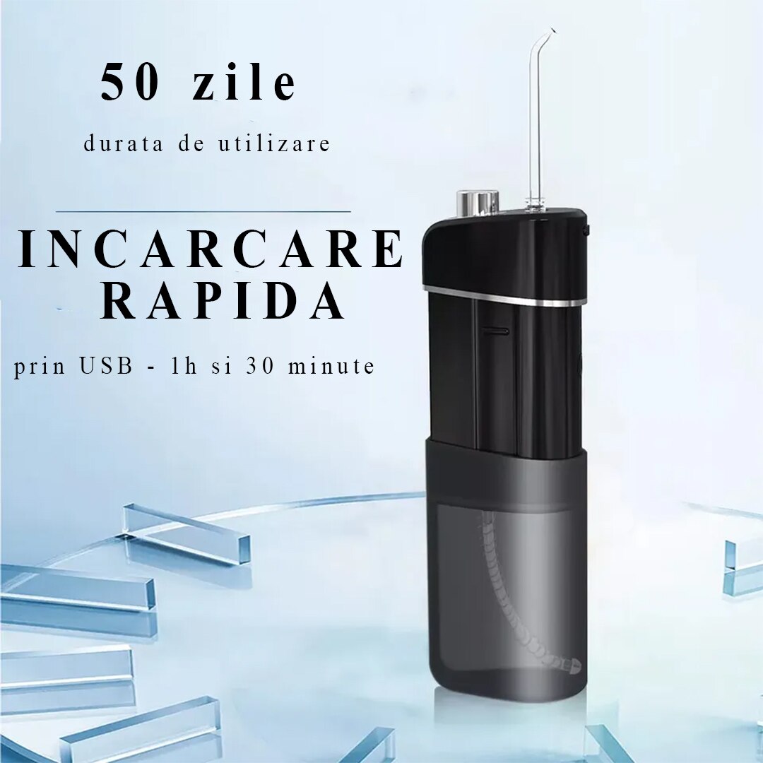 Irigator Bucal pentru Igiena Orala, 7 Duze Diferite, Fara Fir, 3 Trepte ...