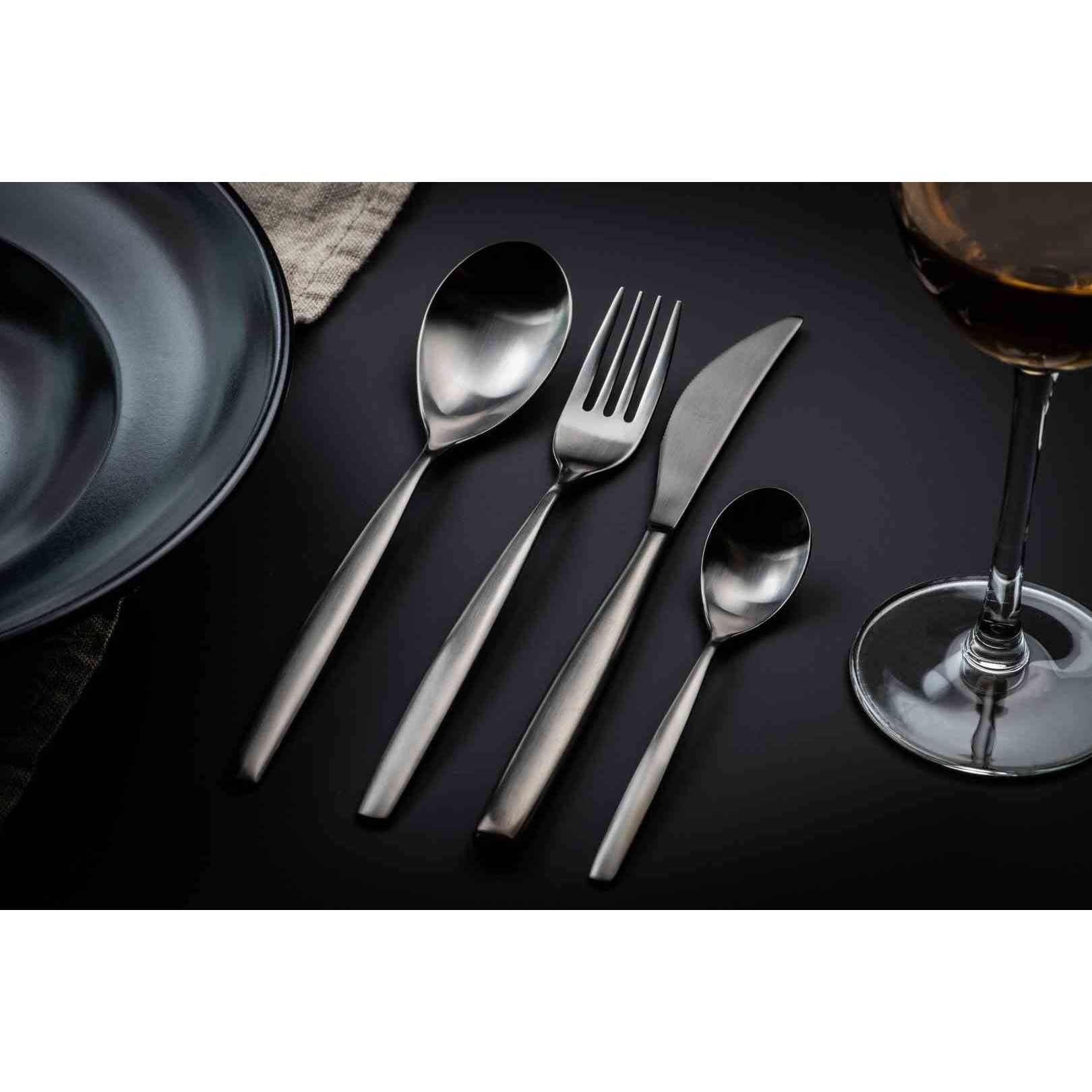 Комплект 24 прибора Stiria Ice Oro Nero, Mepra, Inox, Matt black - eMAG.bg