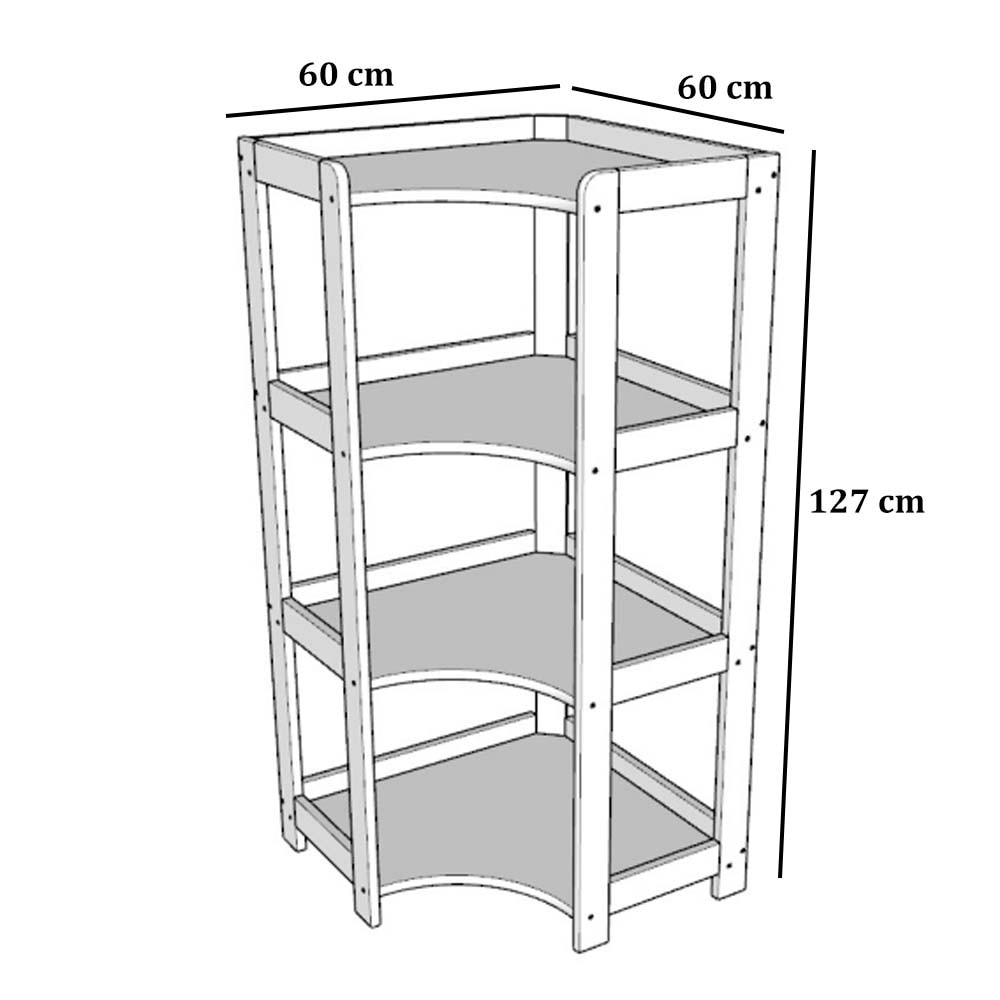 Raft Elisse Transilvan, 4 polite, Colt Interior, 60x60x127 cm, Cires ...