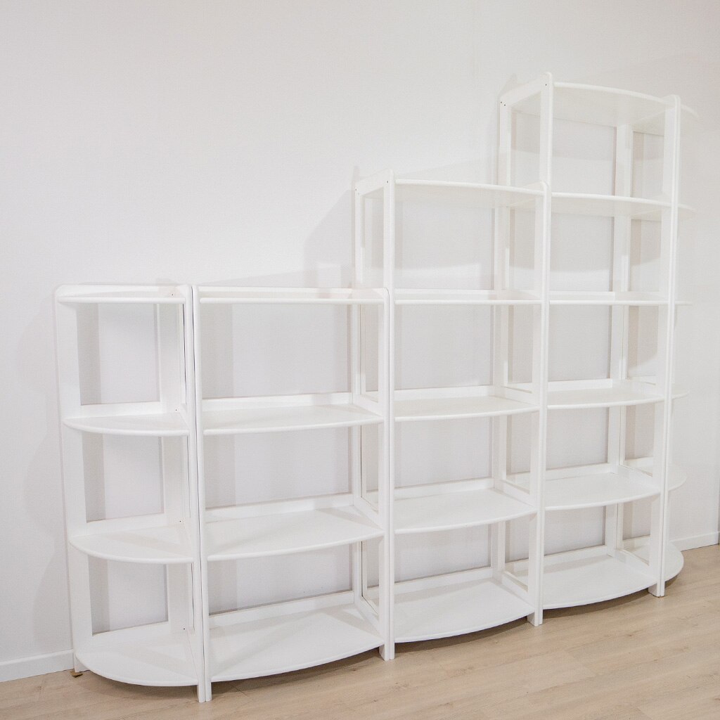 Raft Elisse cu 6 polite, colt exterior, 36.8x36.8x203.2 cm, Alb - eMAG.ro