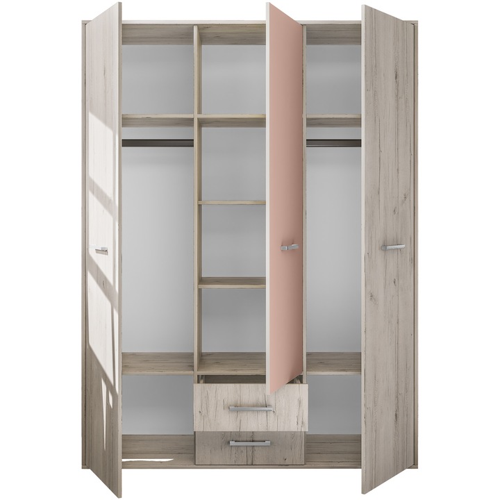 Dulap/Dressing Irim Yoo, 150x52x200 cm, PAL, 3 usi, 2 sertare, Culoare ...