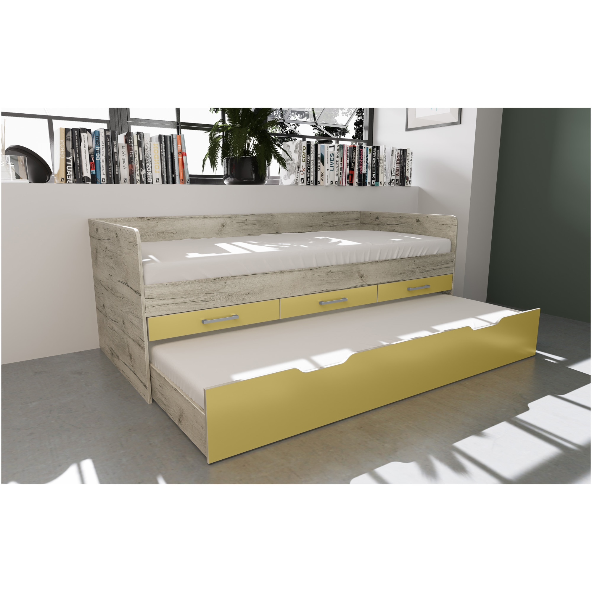 Легло Irim Yoo, 208x96x79 см, Включена подматрачна опора, 3 чекмеджета ...