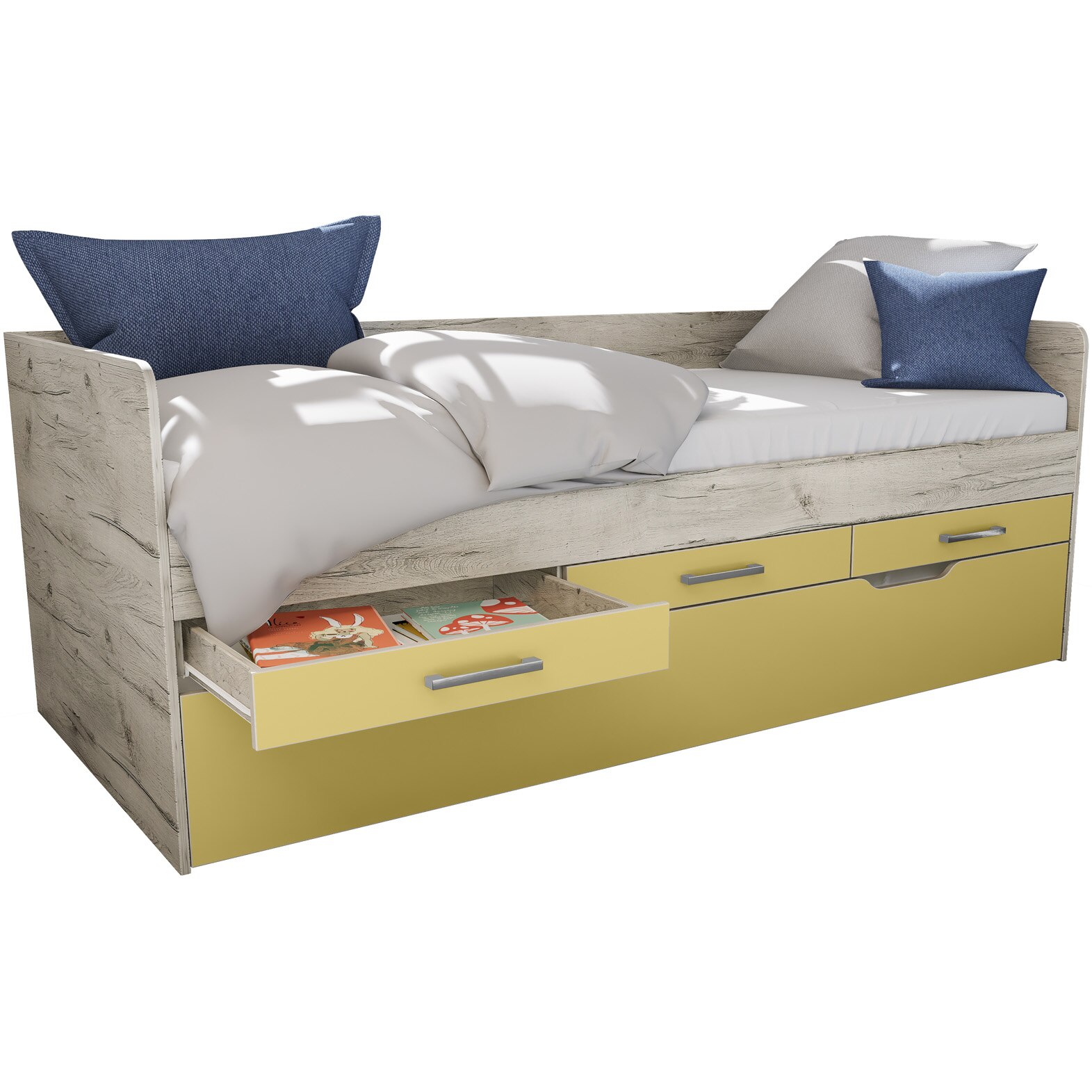 Легло Irim Yoo, 208x96x79 см, Включена подматрачна опора, 3 чекмеджета ...