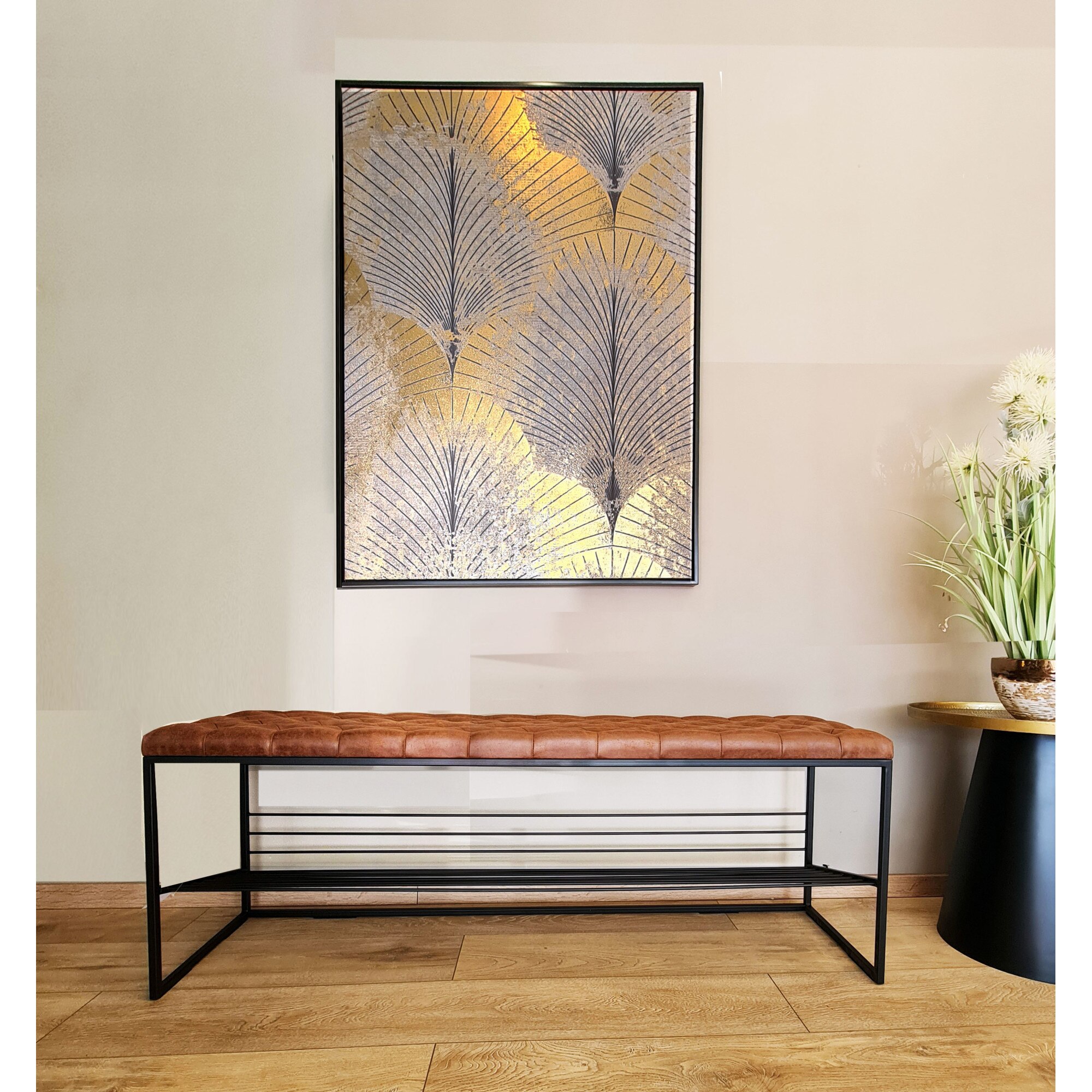Bancuta pantofar mad maro, metal, negru, 140 x 35 x 45 - eMAG.ro