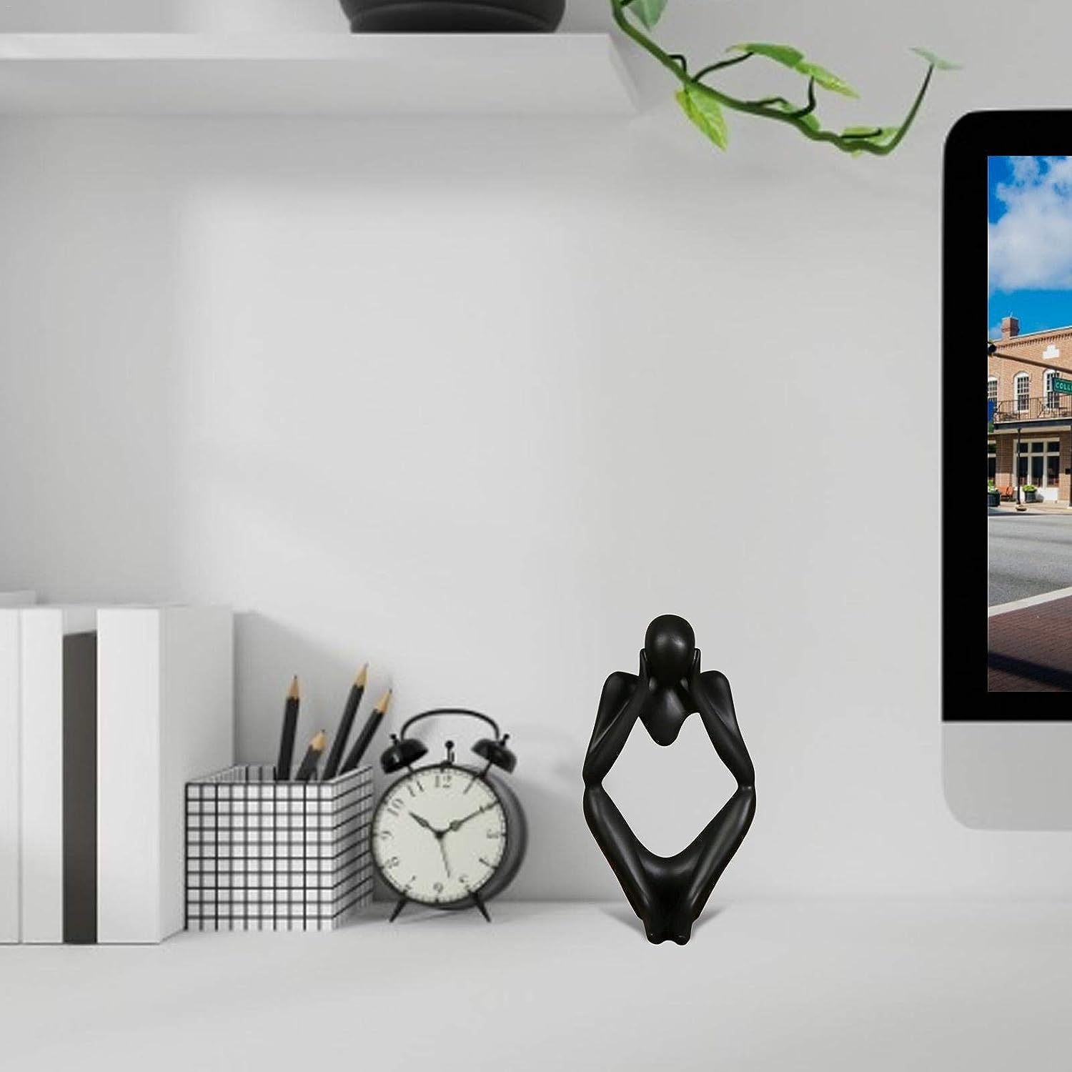 Statueta abstracta din rasina, decor modern pentru living, culoare ...