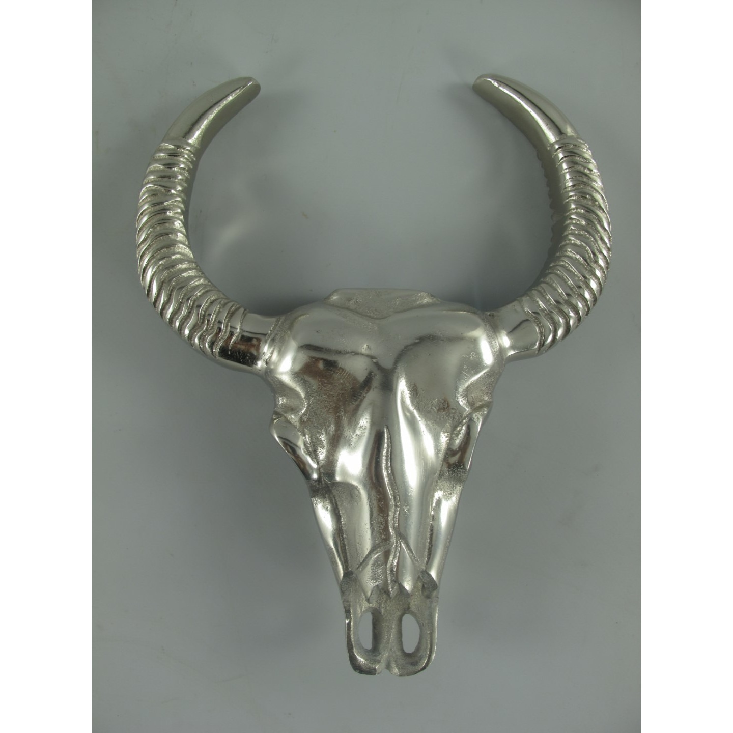 Decoratiune de perete, model cap de vaca aluminiu, argintiu - eMAG.ro