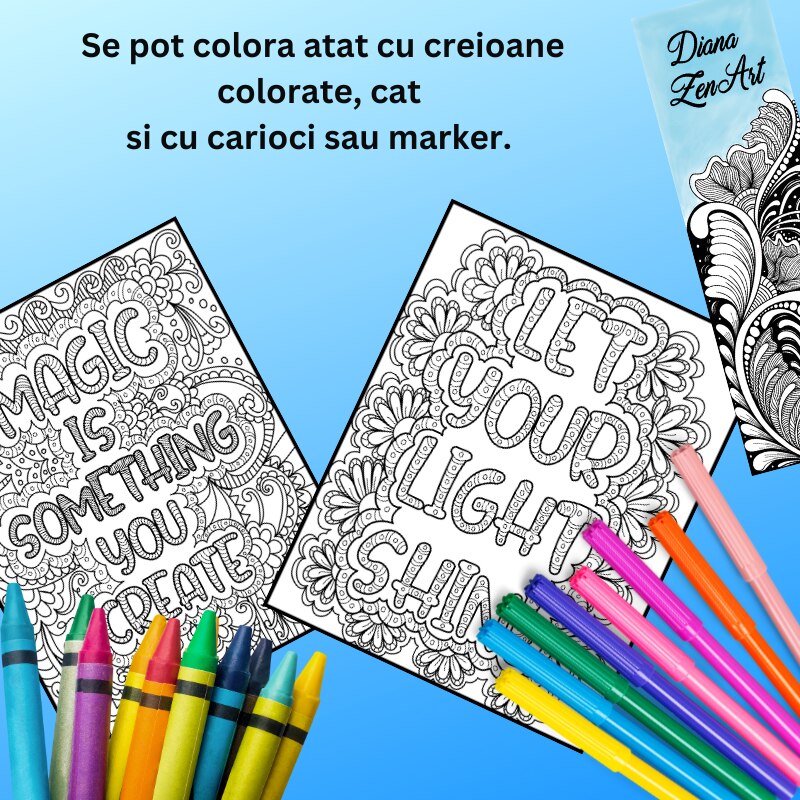 Carte de Colorat pentru Adulti si Adolescenti cu Afirmatii Pozitive ...