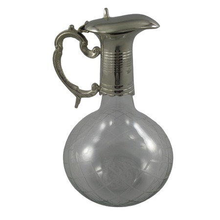 Carafa pentru vin din sticla, nichelata, H 27 cm - eMAG.ro