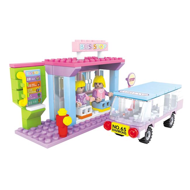 Joc de Construit Statie Autobuz cu Vehicul & Figuri din Caramizi - 125 ...