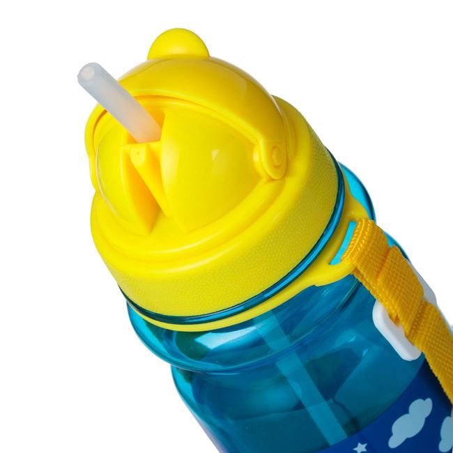 Sticla de apa copii, Cu pai si snur, 350 ml, Dinozauri, Pop Up, Pentru ...