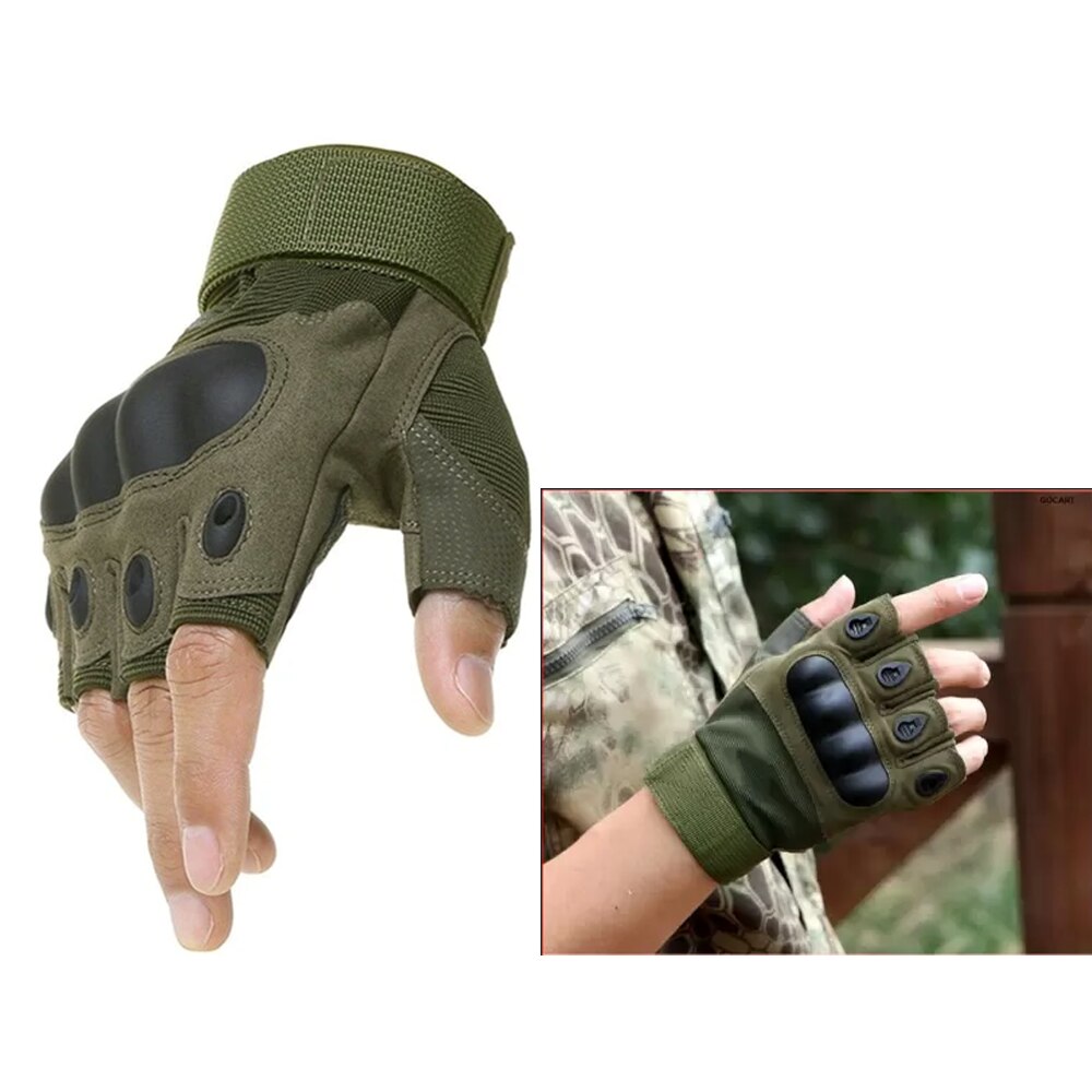 Manusi tactice fara degete DIGIMAT®, cu protectie militara, anti ...