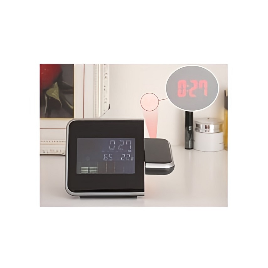 Ceas LCD pentru camera cu proiector si calendar, termometru, alarma ...