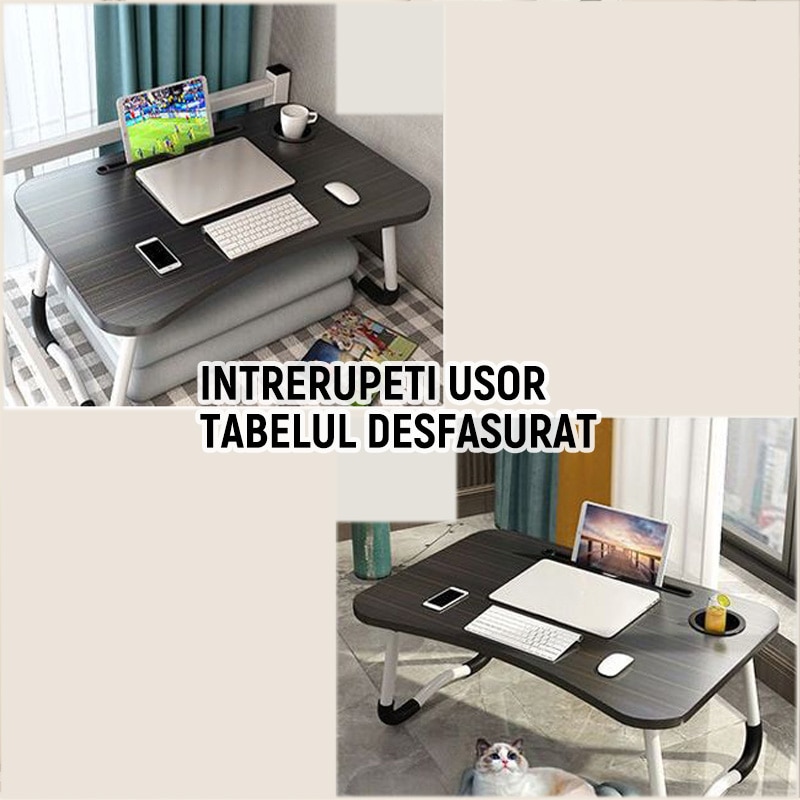 Masa Pliabila MultiFunctionala, Sundiguer, Suport pentru pahare cu slot ...