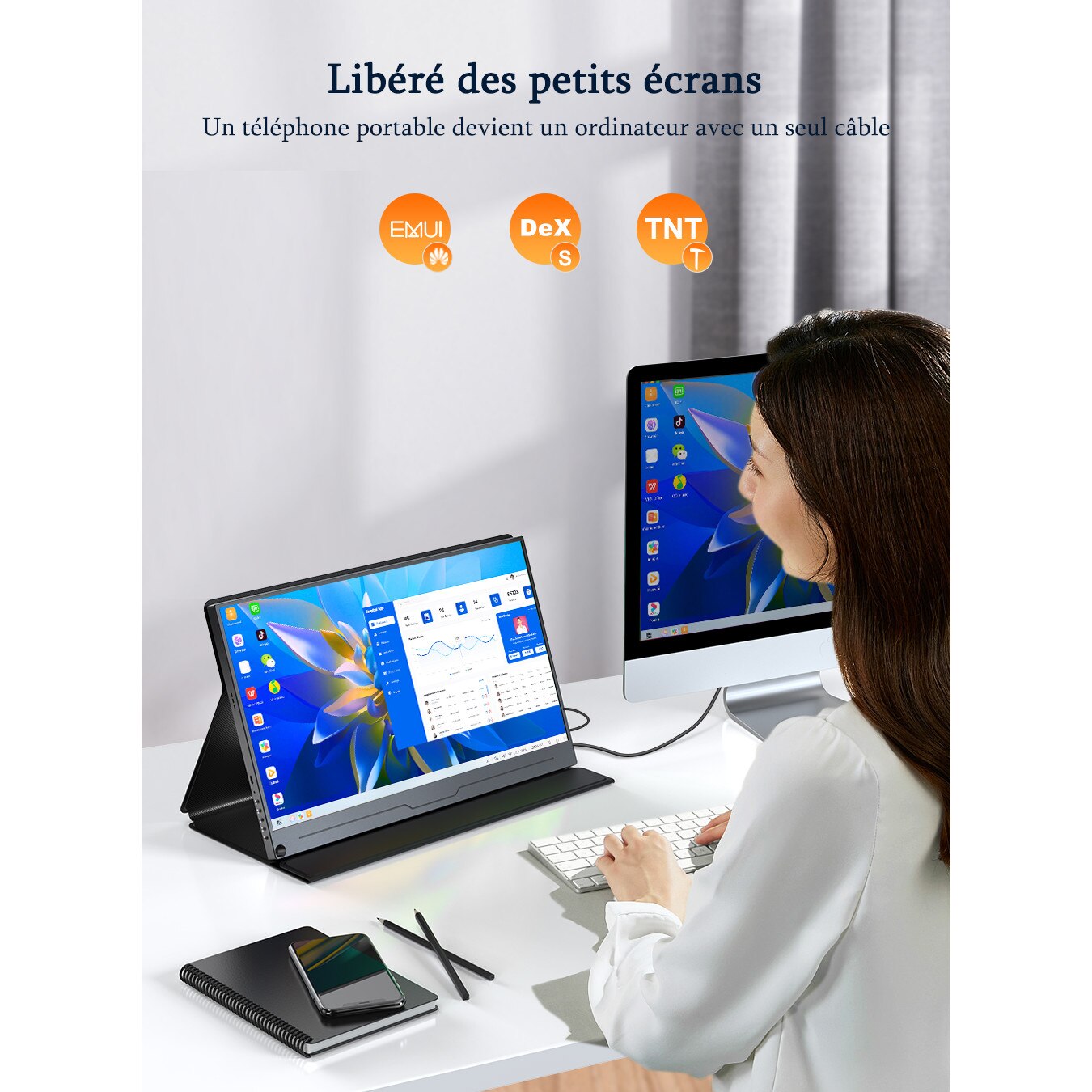Monitor portabil, UPERFECT, 15.6 inch, 1920x1080, 60hz,16:9,1200:1 ...