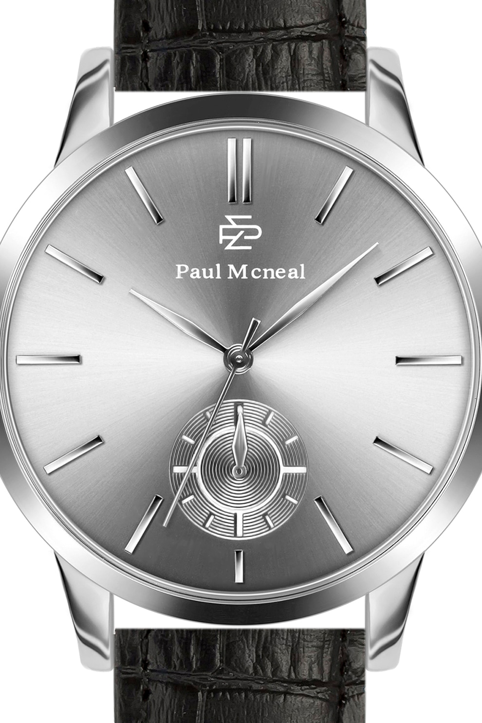 Paul McNeal, Кварцов часовник с кожена каишка, Черен - eMAG.bg