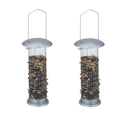 Set 2 hranitoare pentru pasari, Relaxdays, gri, 33 x 10 cm - eMAG.ro