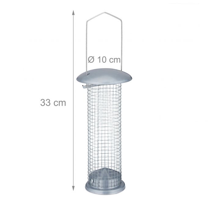Set 2 hranitoare pentru pasari, Relaxdays, gri, 33 x 10 cm - eMAG.ro