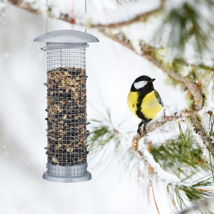 Set 2 hranitoare pentru pasari, Relaxdays, gri, 33 x 10 cm - eMAG.ro