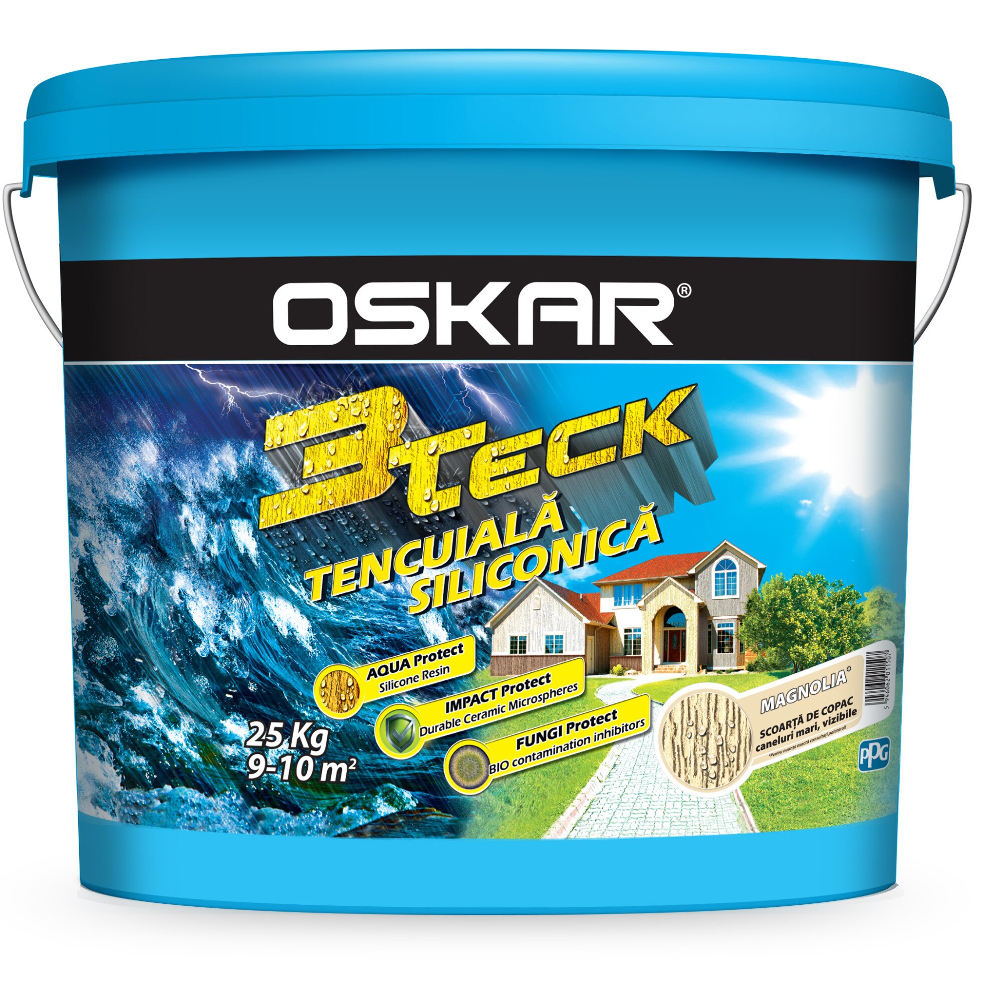 Tencuiala decorativa siliconica Oskar 3Teck 432985, structura scoarta de copac, interior ...