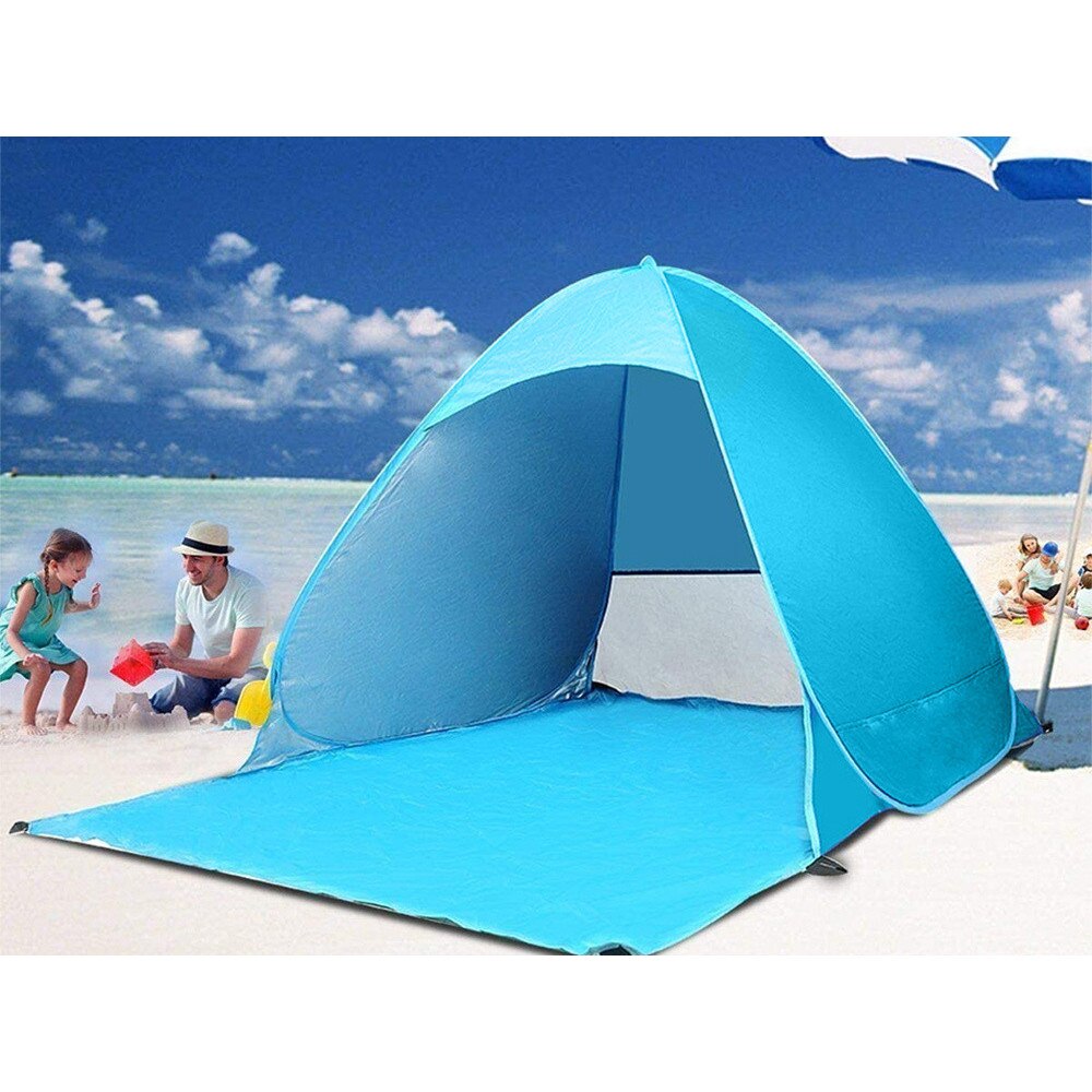 Cort de plaja Verk Group, autopliabil, protectie UV de dimensiuni mari ...