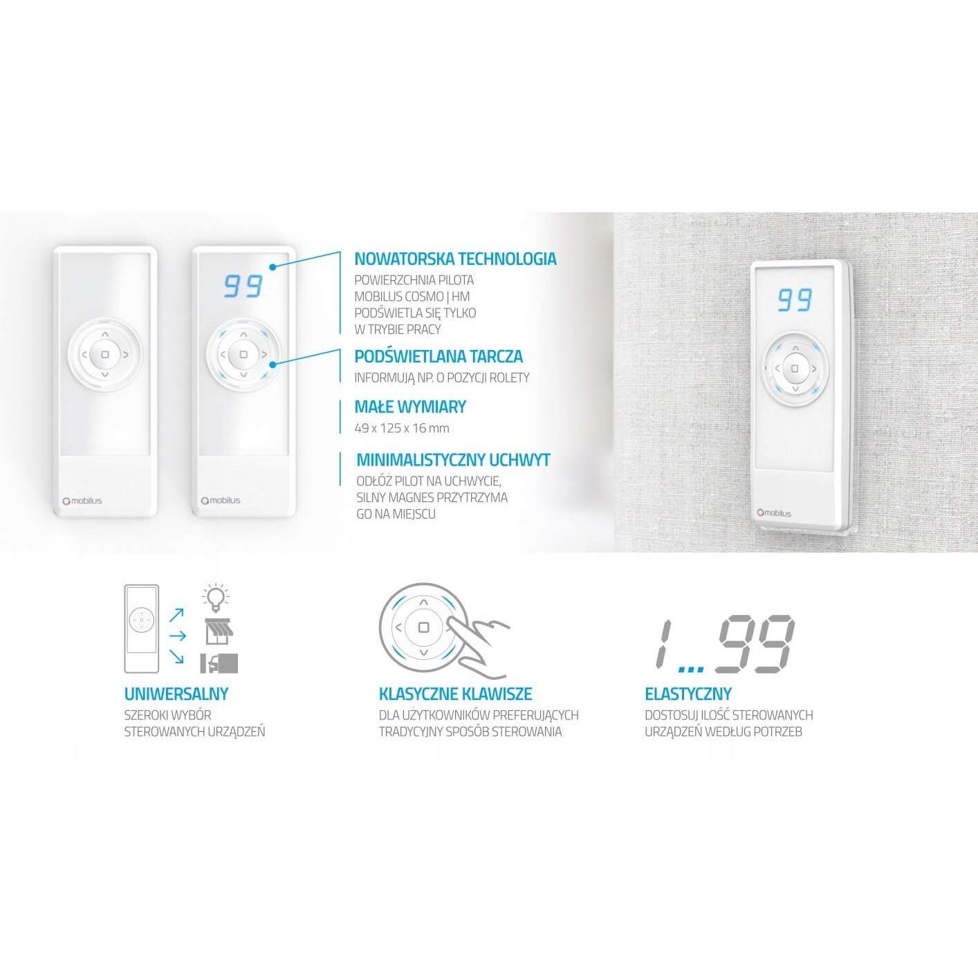 Telecomanda, Mobilus, COSMO HM, 99 canale, Negru - eMAG.ro