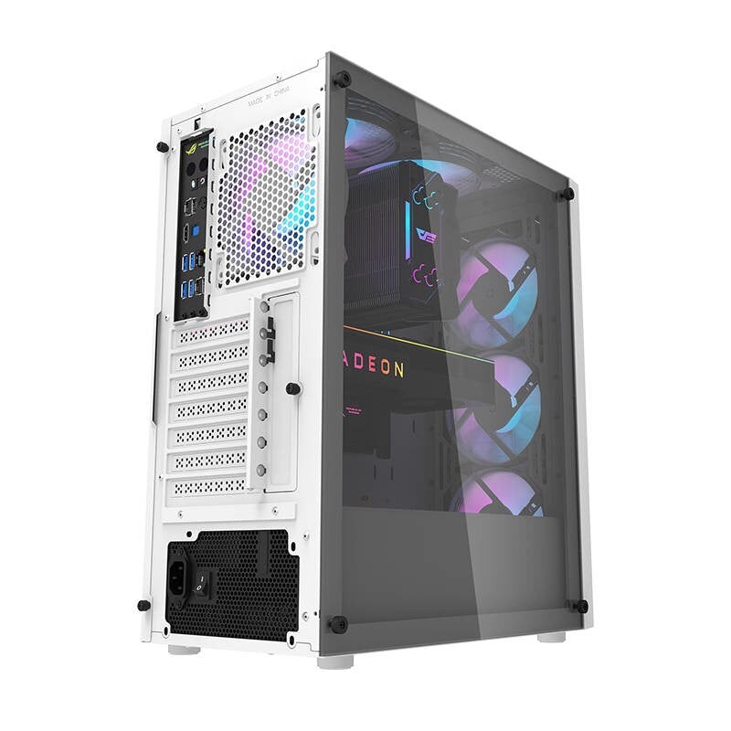 Carcasa pentru PC Darkflash A290, cu 4 ventilatoare, alb - eMAG.ro