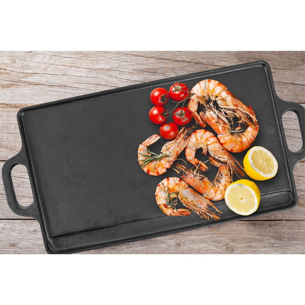 Placa grill cu 2 fete, Orion, 45,5x23 cm, Negru - eMAG.ro