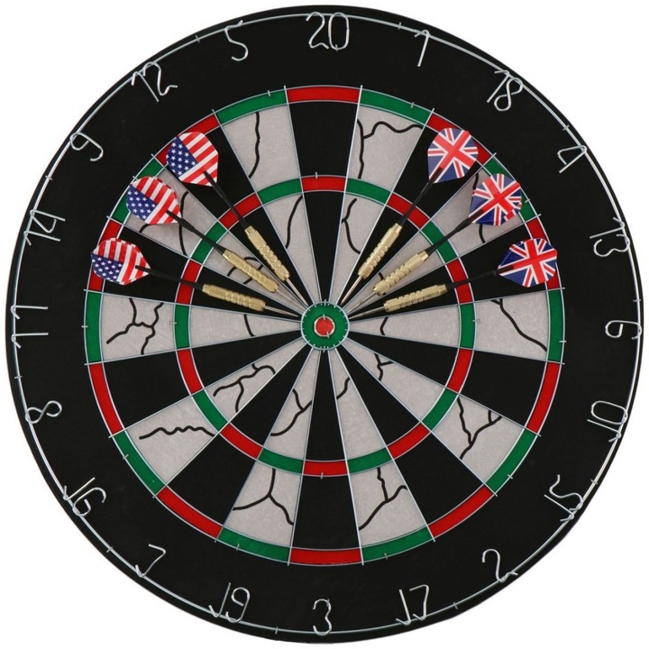 Set panou darts/6 sageti, MASTER DARTS, 45x3 cm, Multicolor - eMAG.ro