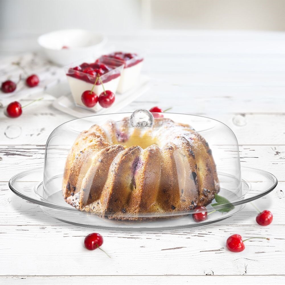 Platou tort, Orion, Acril, Transparent, 29 cm - eMAG.ro