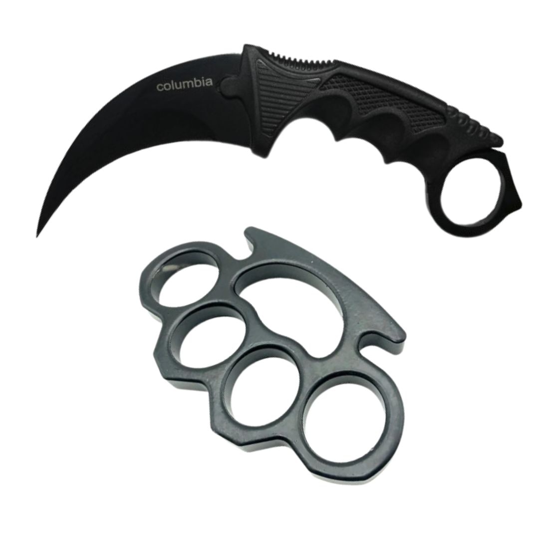 Kit Autoaparare SUPER TRENDS®: Cutit Karambit CS:GO, Negru + Pumnal tip ...