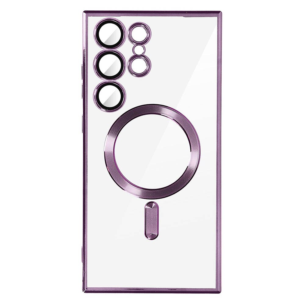 Husa tip MagSafe compatibila cu Samsung Galaxy S22 Ultra, Snap-On Electroplate, Protectie camere ...