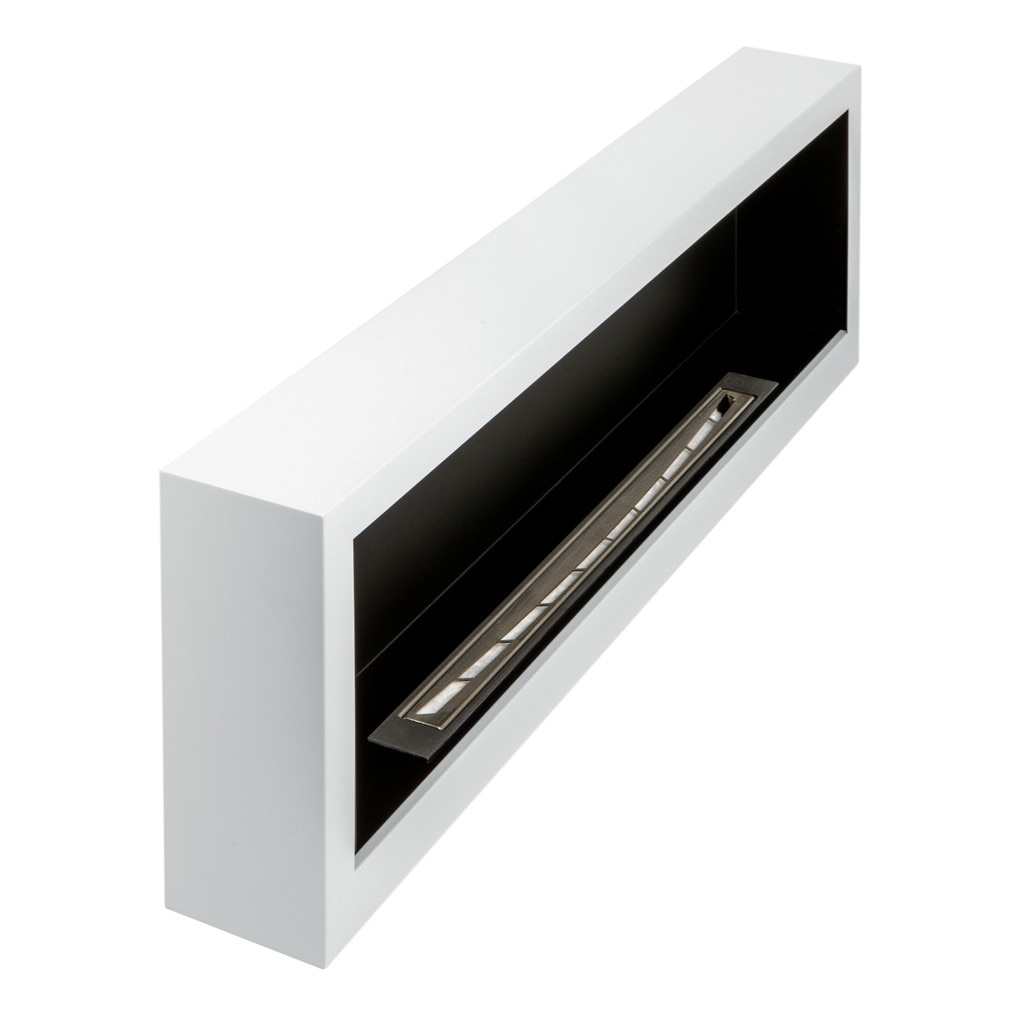 Semineu cu biocombustibil S-Line BOX 120cm alb fara sticla suspendat pe ...