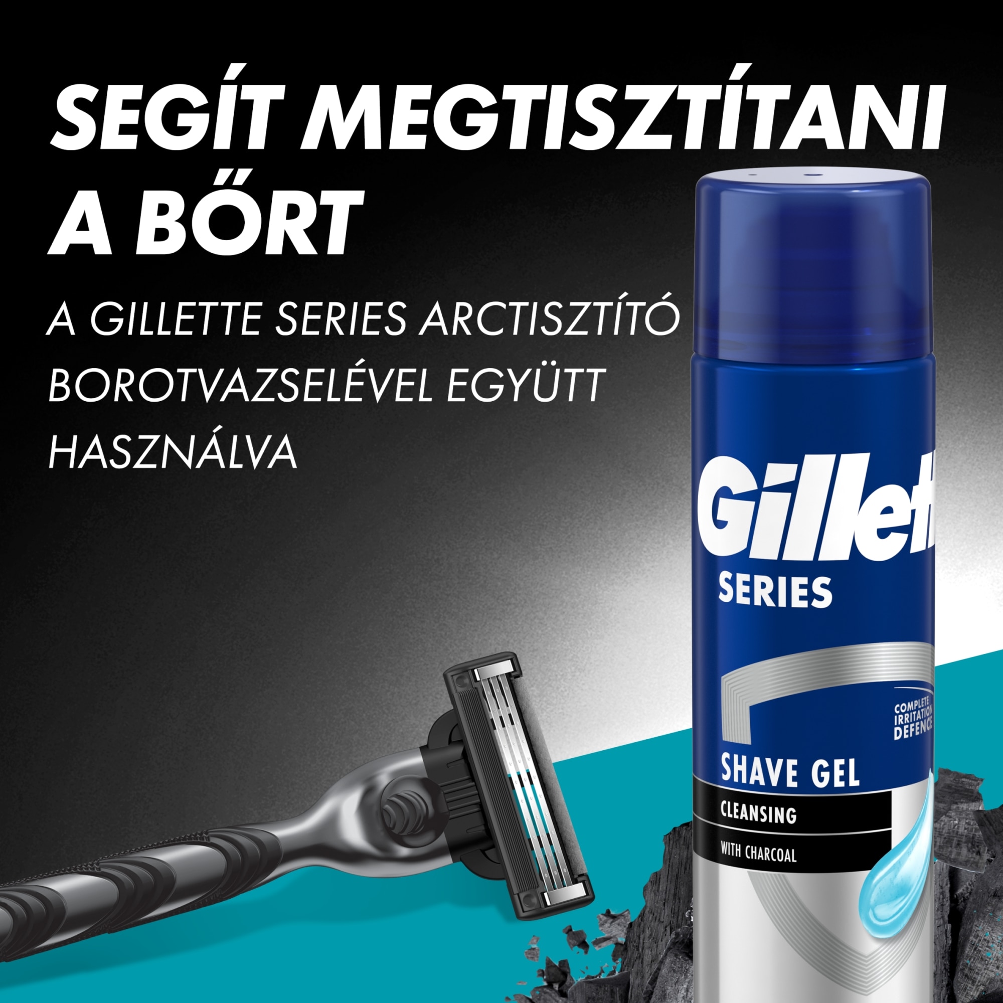 Gillette Mach3 Charcoal Borotva Férfiaknak, 1 db borotva, 2 db ...