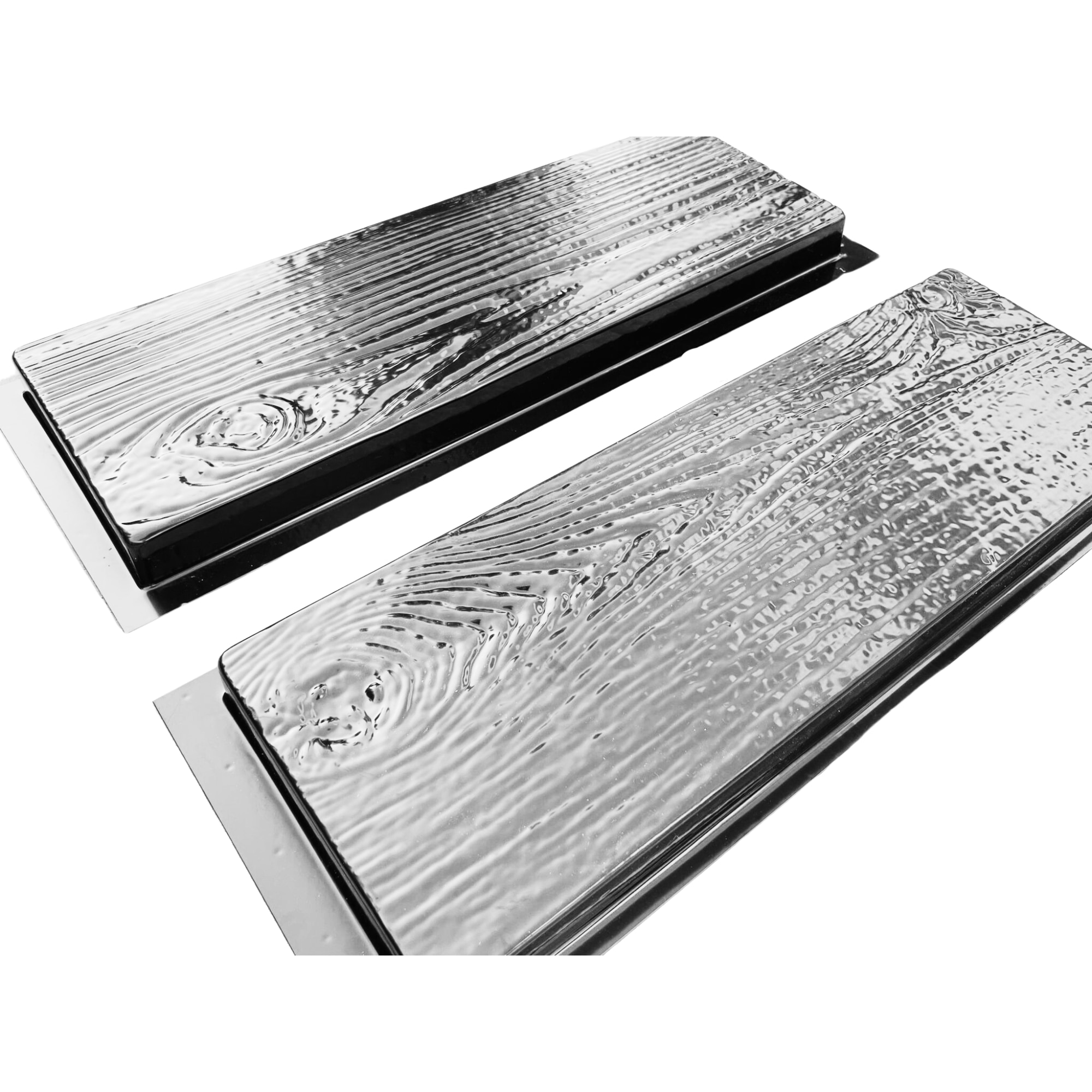 Set 2 buc. Matrite pavaj Gradina, model lemn, plastic ABS, negru, 60x20x4cm - eMAG.ro