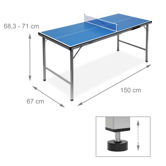 Masa ping pong Relaxdays, 2 palete, un fileu, 3 mingi, albastru ...