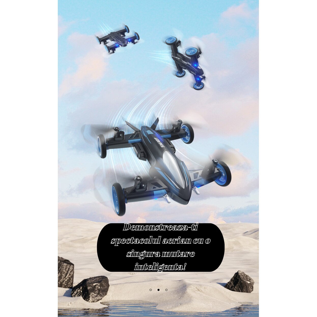 Drona tip Masinuta, ARSE, JJRC H110 UAV terestru si aerian 2 in 1 avion ...