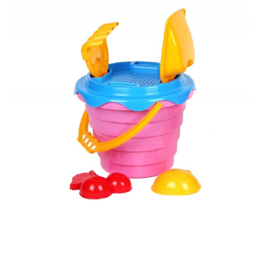 Set de nisip, Malipen, galeata roz cu accesorii - eMAG.ro