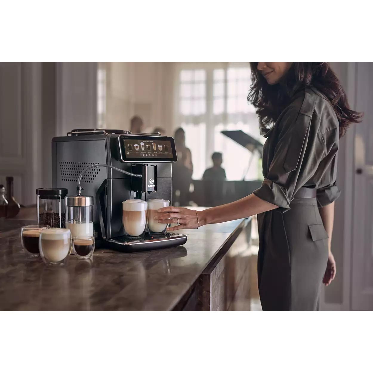 Aparat automat de cafea Saeco Xelsis Suprema SM8889/00, spumator automat de lapte, CoffeeMaestro ...