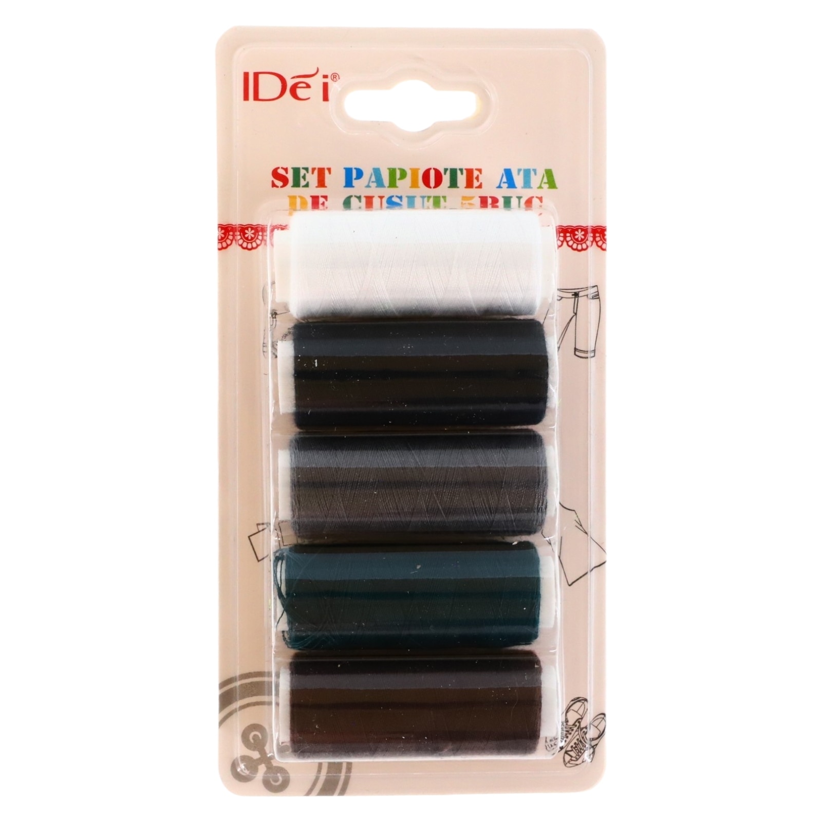 Set 5 papiote cu ata de cusut, NO2343,6 cm, Multicolor - eMAG.ro