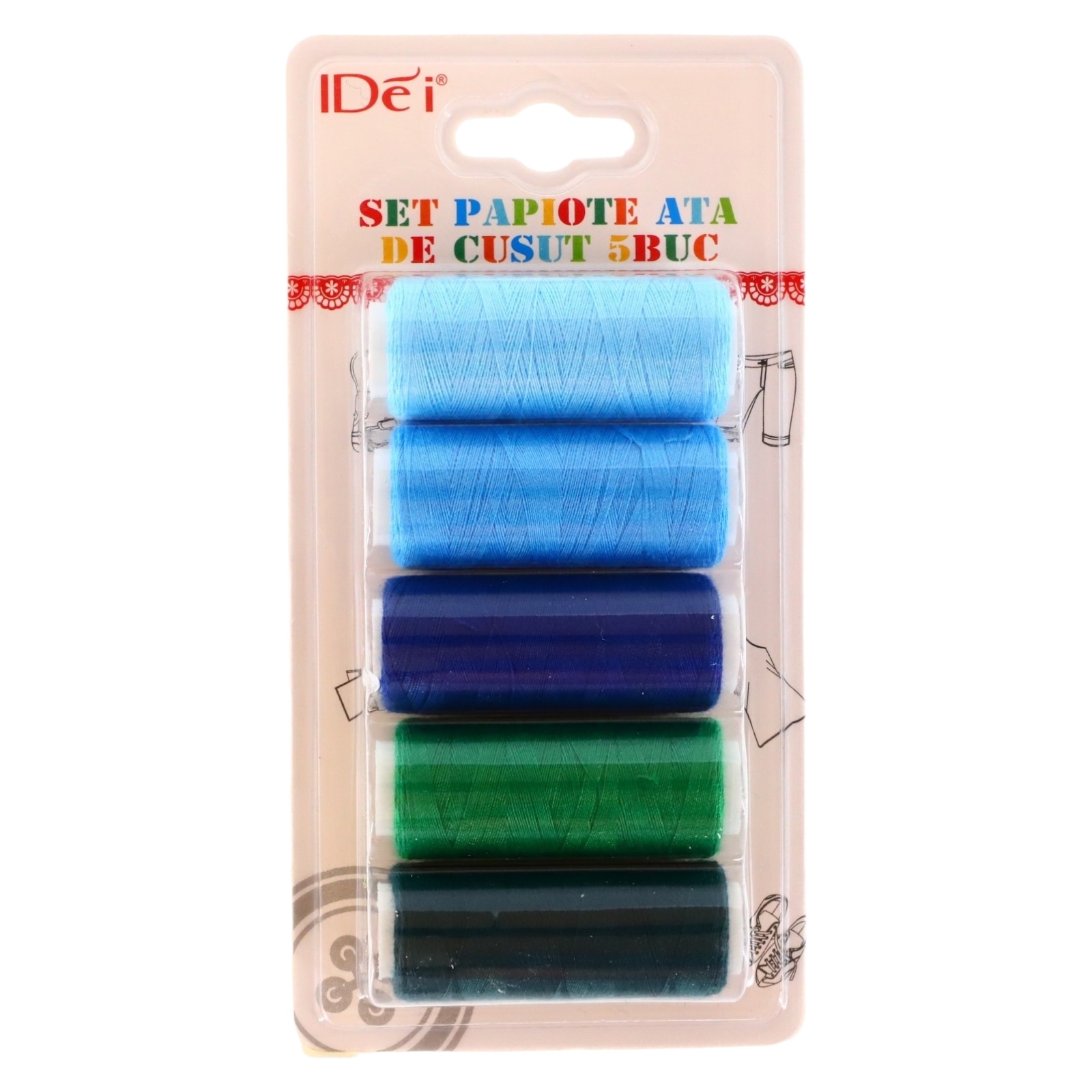 Set 5 papiote cu ata de cusut, NO2344,6 cm, Multicolor - eMAG.ro